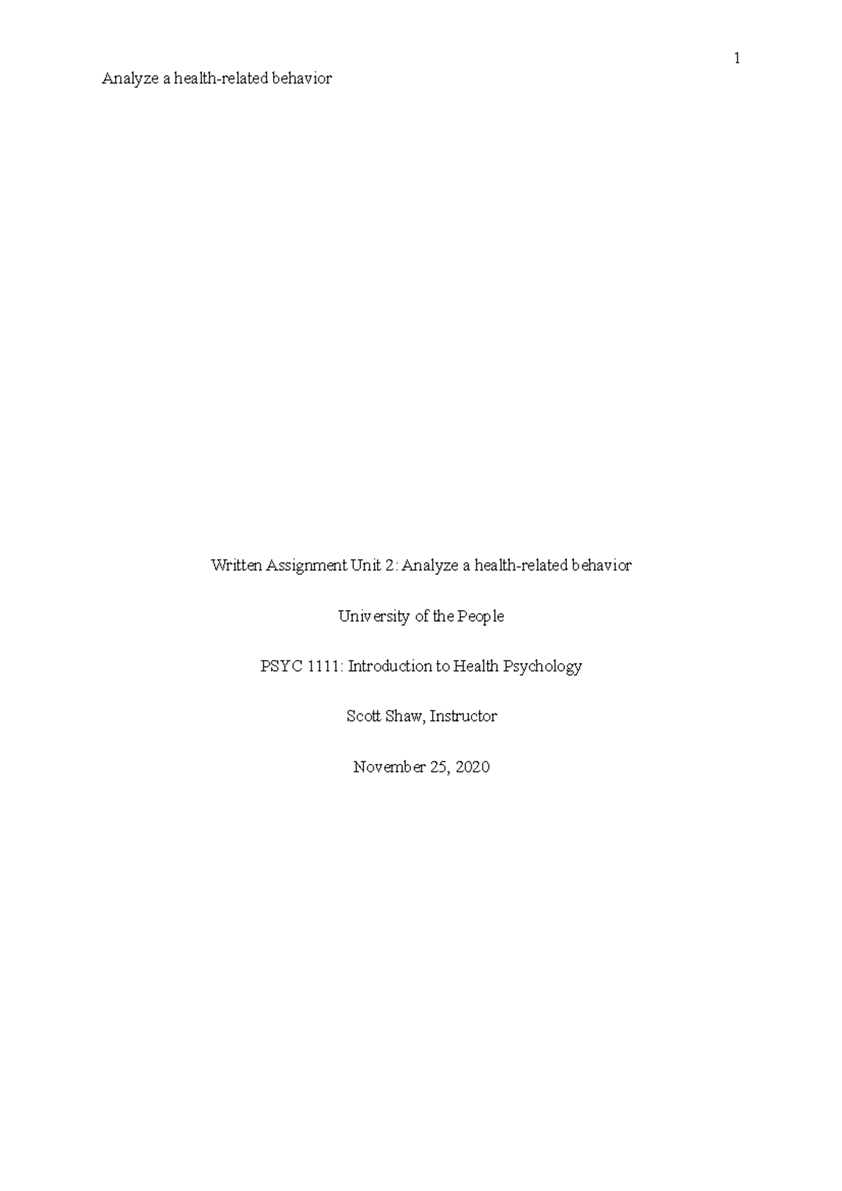 Written Assignment- Unit 2 سايكو مثال - Analyze a health-related ... Written Assignment- Unit 2 سايكو مثال - Analyze a health-related ...
