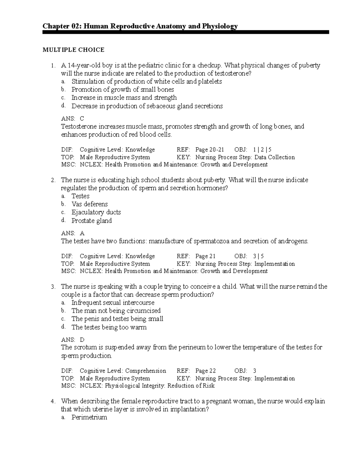 Chapter 2 Test Bank Chapter 02 Human Reproductive Anatomy And chapter-2-test-bank-chapter-02-human-reproductive-anatomy-and