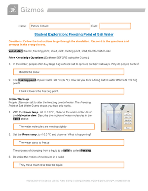 Patrick Colwell - Phases Water SE - Name: Date: Student Exploration ...