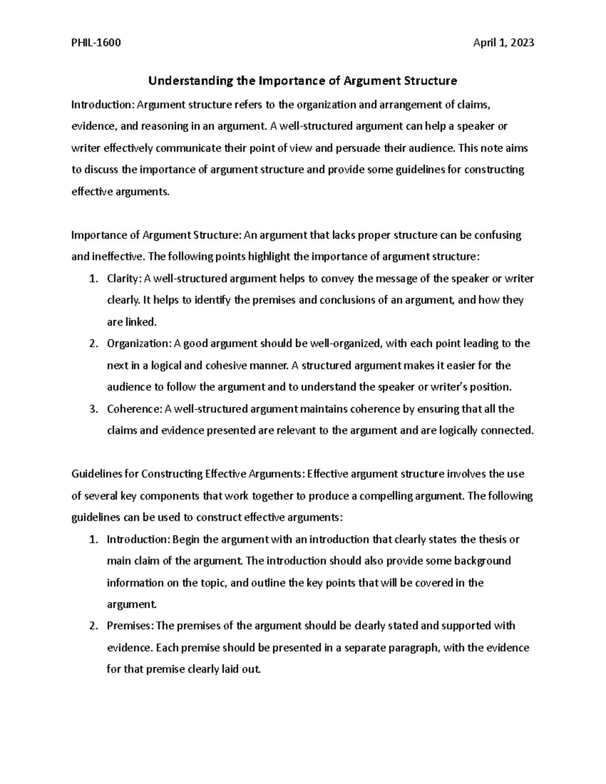 Argument Structure - A well-structured argument can help a speaker or ...
