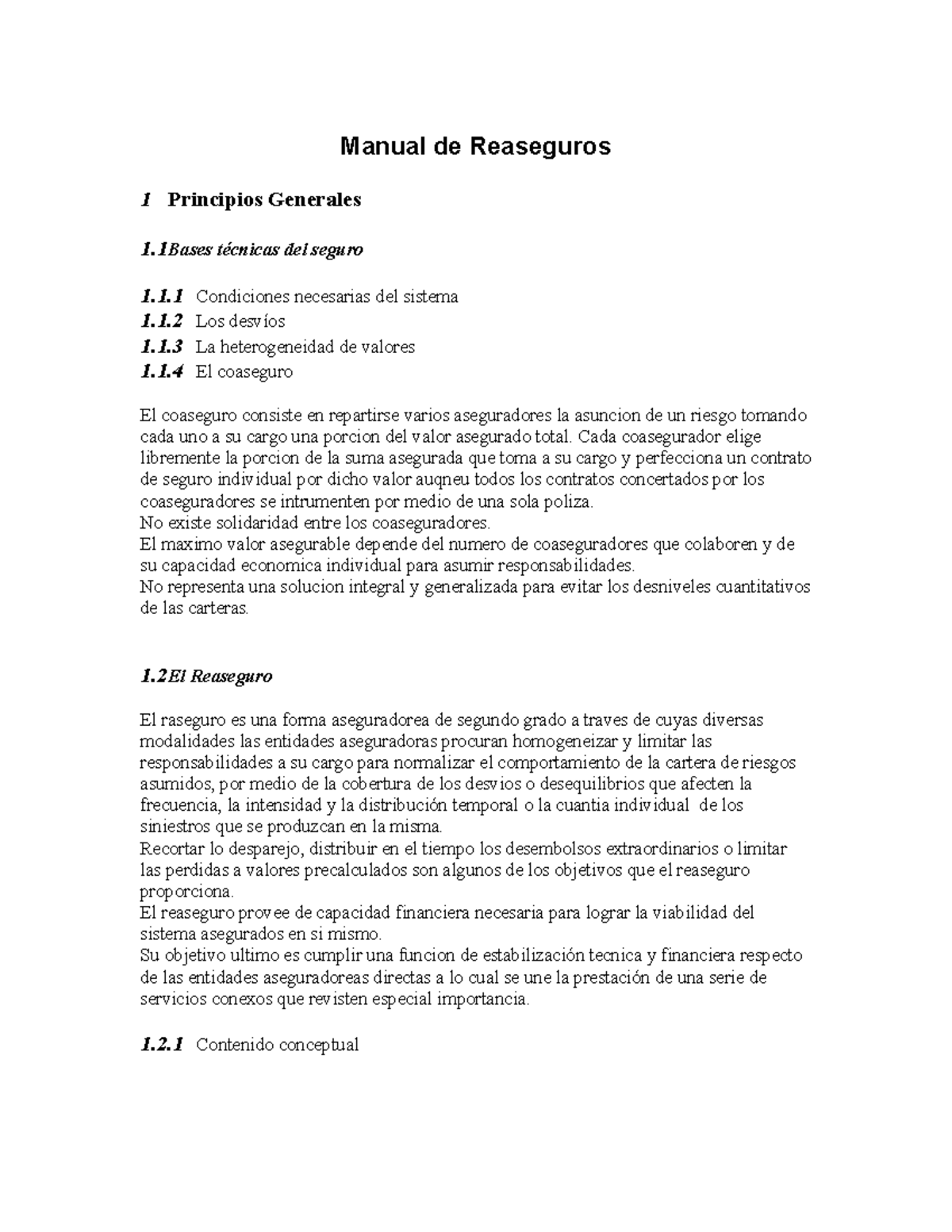 Manual de Reaseguros Resúmen - Manual de Reaseguros 1 Principios Generales 1 técnicas del seguro ...