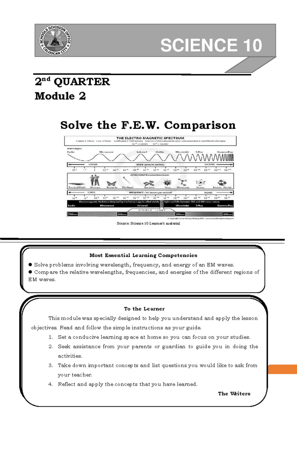 Grade 10 Q2 Week 2 edited - SCIENCE 10 2 nd QUARTER Module 2 Solve the ...