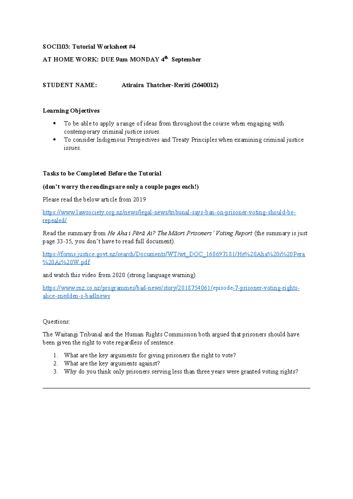 At Home Tutorial Worksheet 4 - SOCI103: Tutorial Worksheet # AT HOME ...