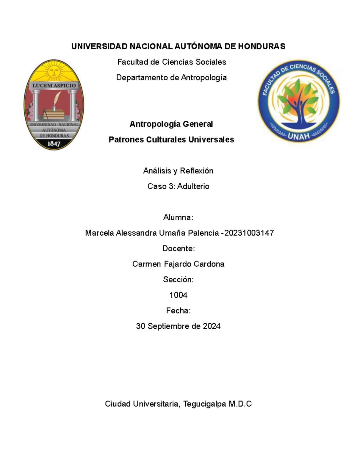 Umaña Marcela U1T3 - Caso "reflexión" - UNIVERSIDAD NACIONAL AUTÓNOMA ...