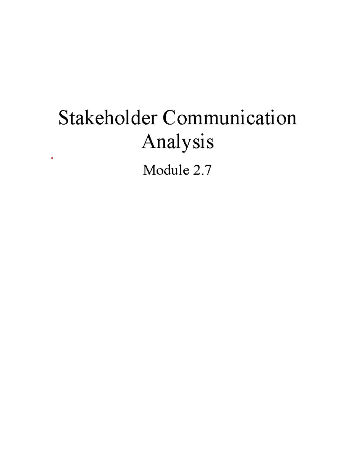 Group 2Module 2 - Project - Stakeholder Communication Analysis Module 2 ...