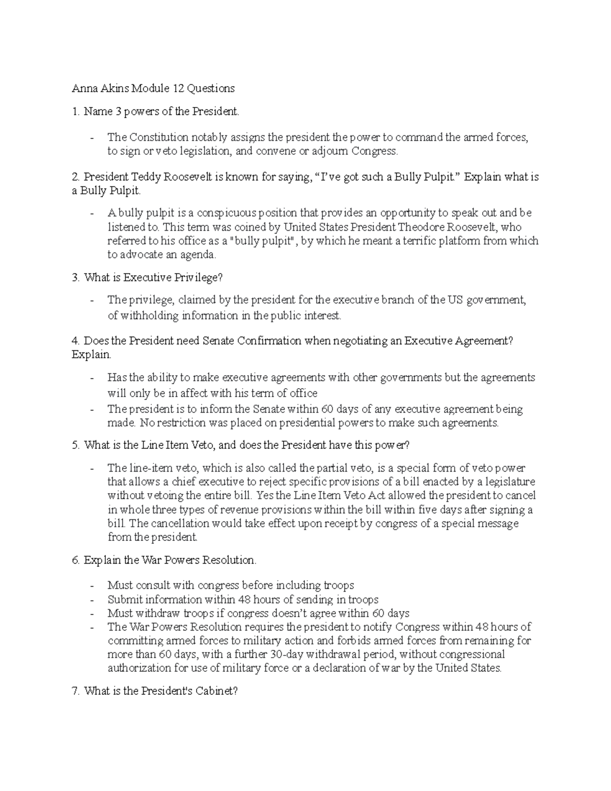Module 12 Questions And Answers Anna Akins Module 12 Questions Name 3