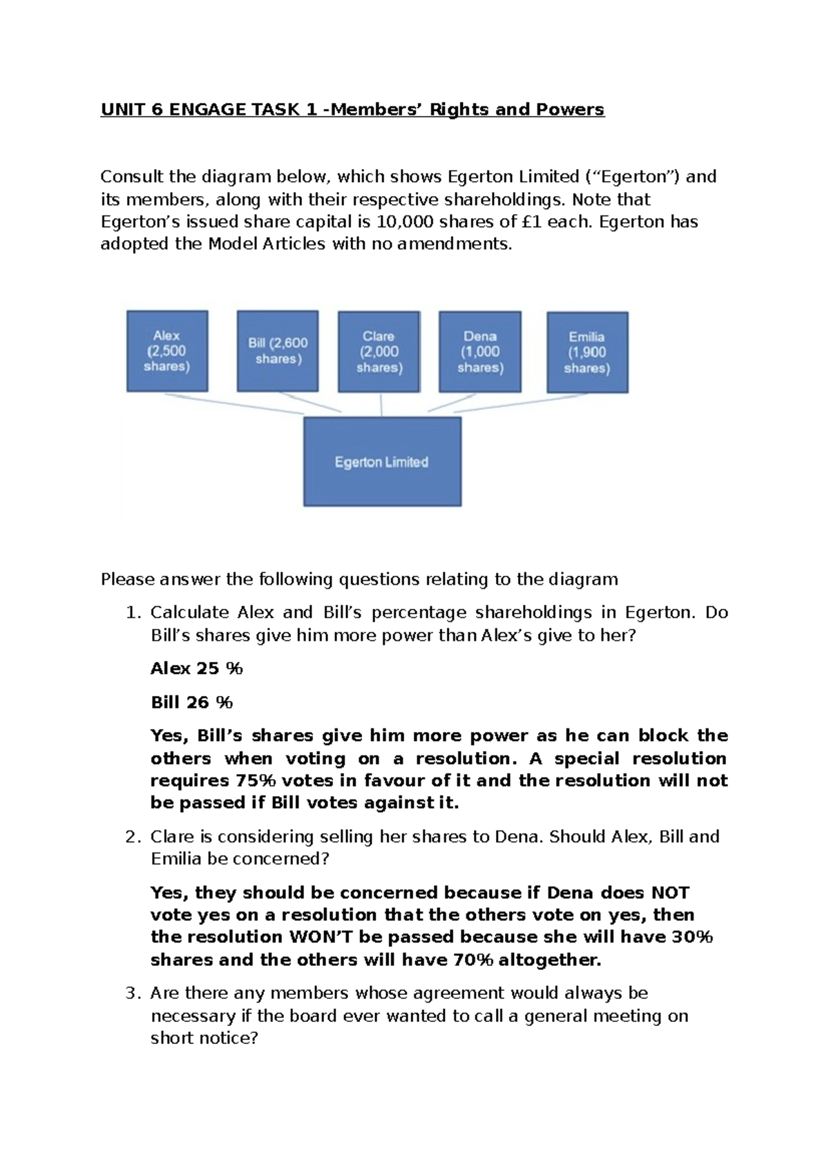 UNIT 6 Engage TASK 1 with answers - UNIT 6 ENGAGE TASK 1 -Members ...