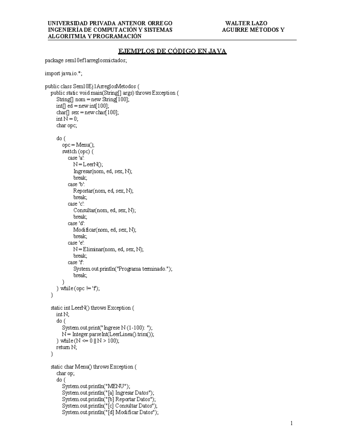 ICSI- Algoyprog- Clase- Metodos Y Arreglos 7- EN JAVA-Rev - INGENIERÍA DE COMPUTACIÓN Y SISTEMAS ...