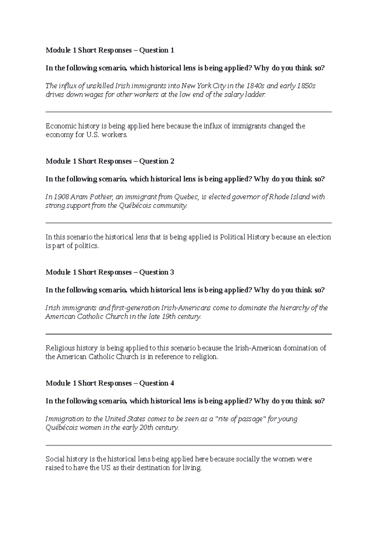 Module 1 Short Responses - Module 1 Short Responses – Question 1 In the ...