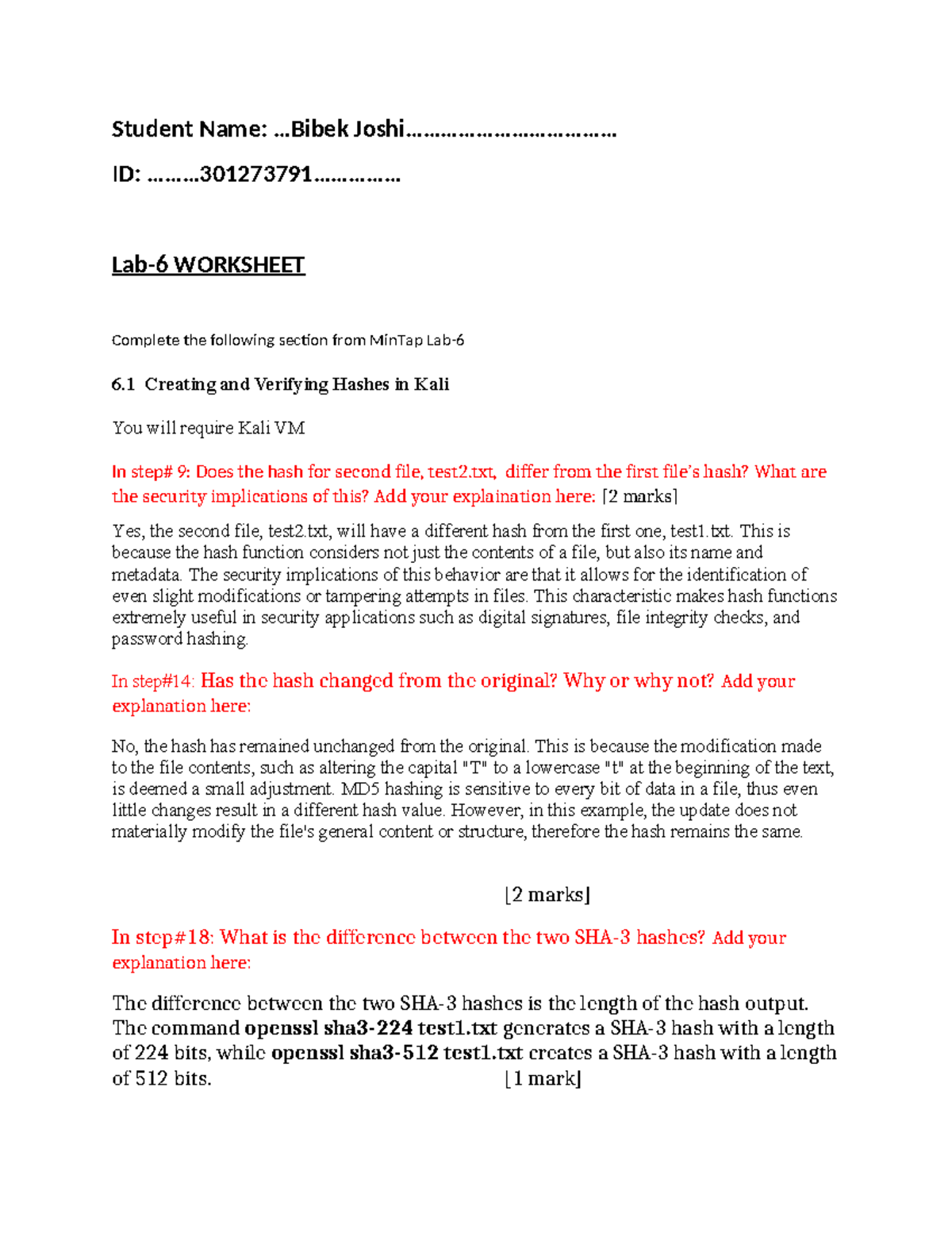 Lab-6 Worksheet-M23 - Student Name: .. Joshi.................................... ID: - Studocu