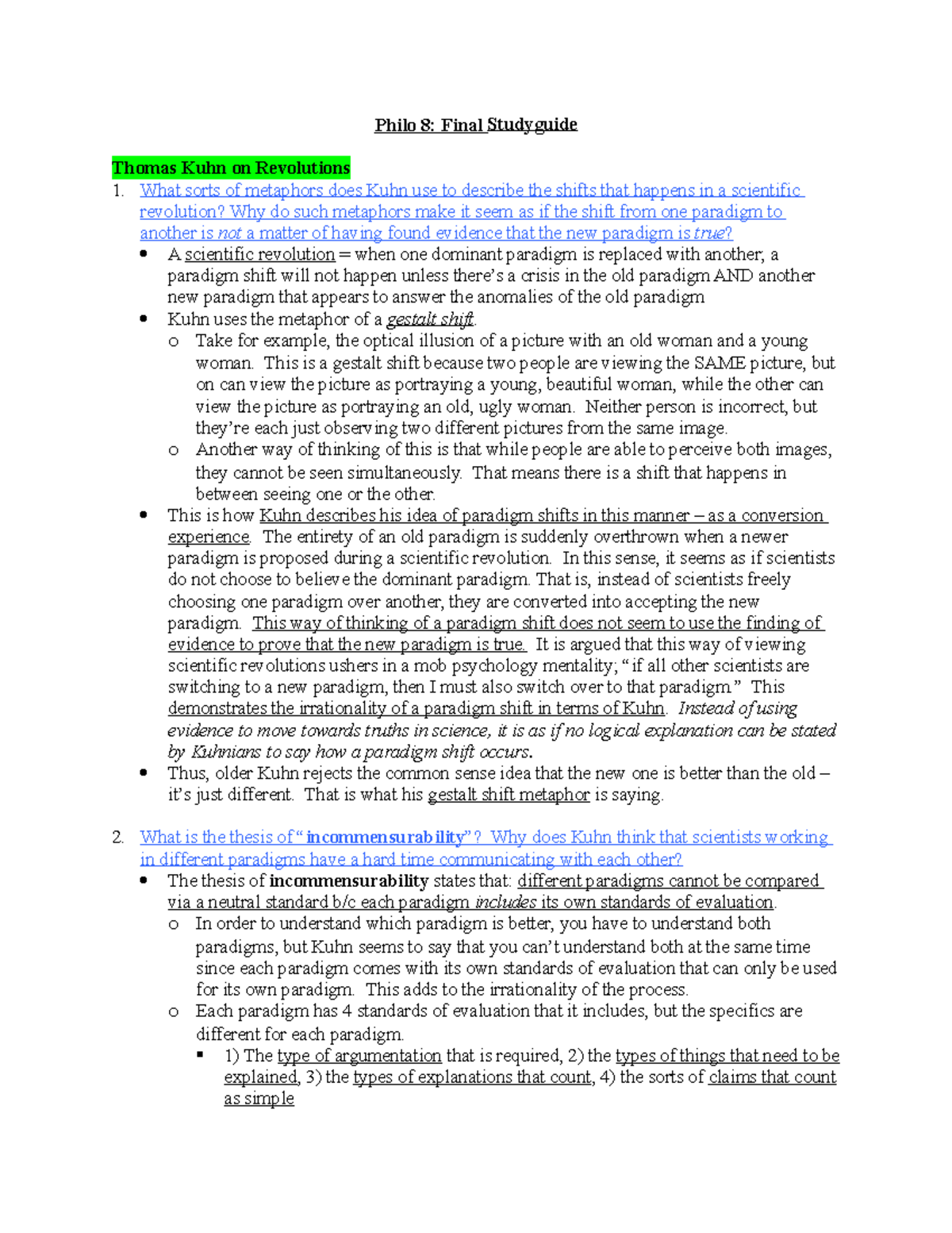 Ethical Theory Final Study Guide - Philo 8: Final Studyguide Thomas ...