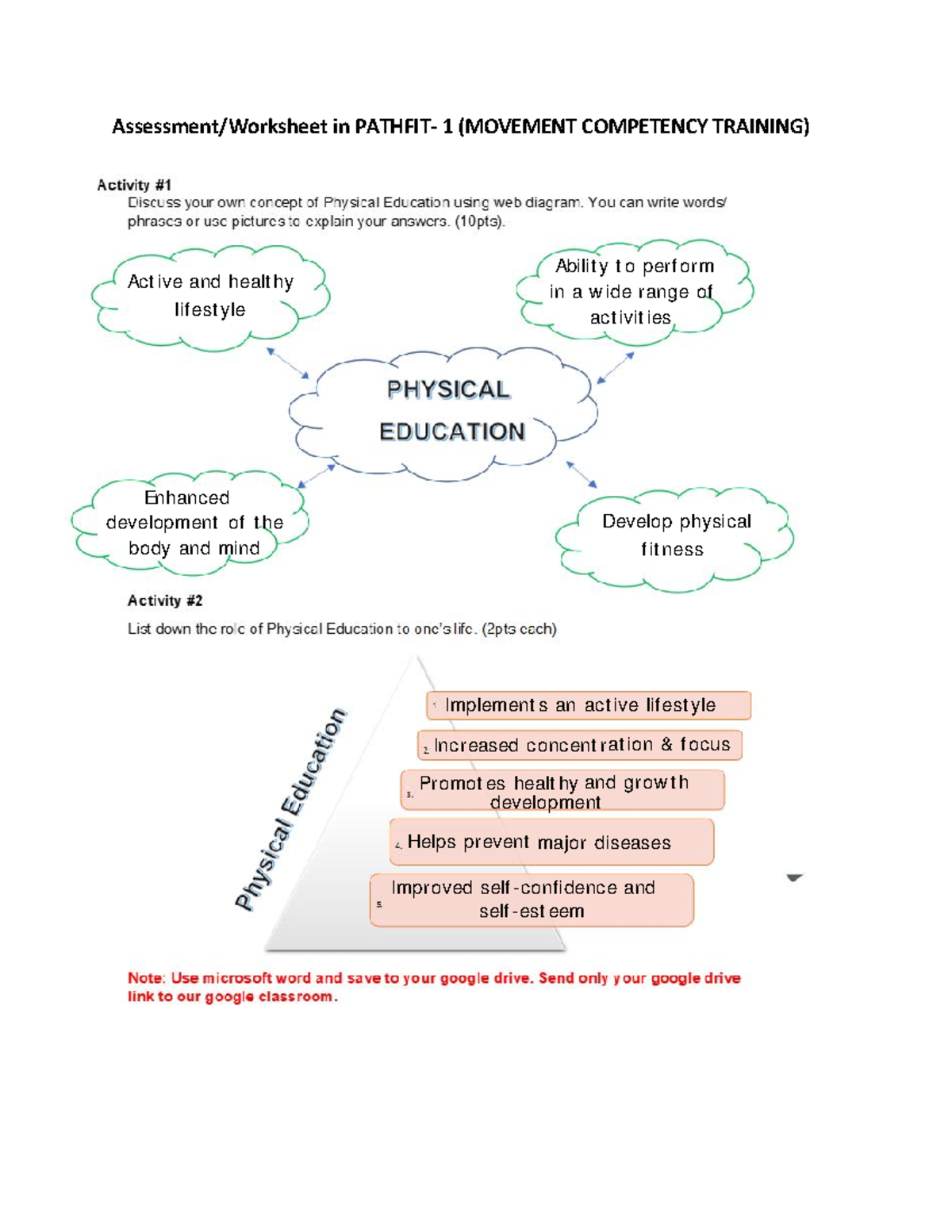 Marian rabara - Assessment 1- Pathfit-1-3 - Assessment/Worksheet in PATHFIT- 1 (MOVEMENT ...