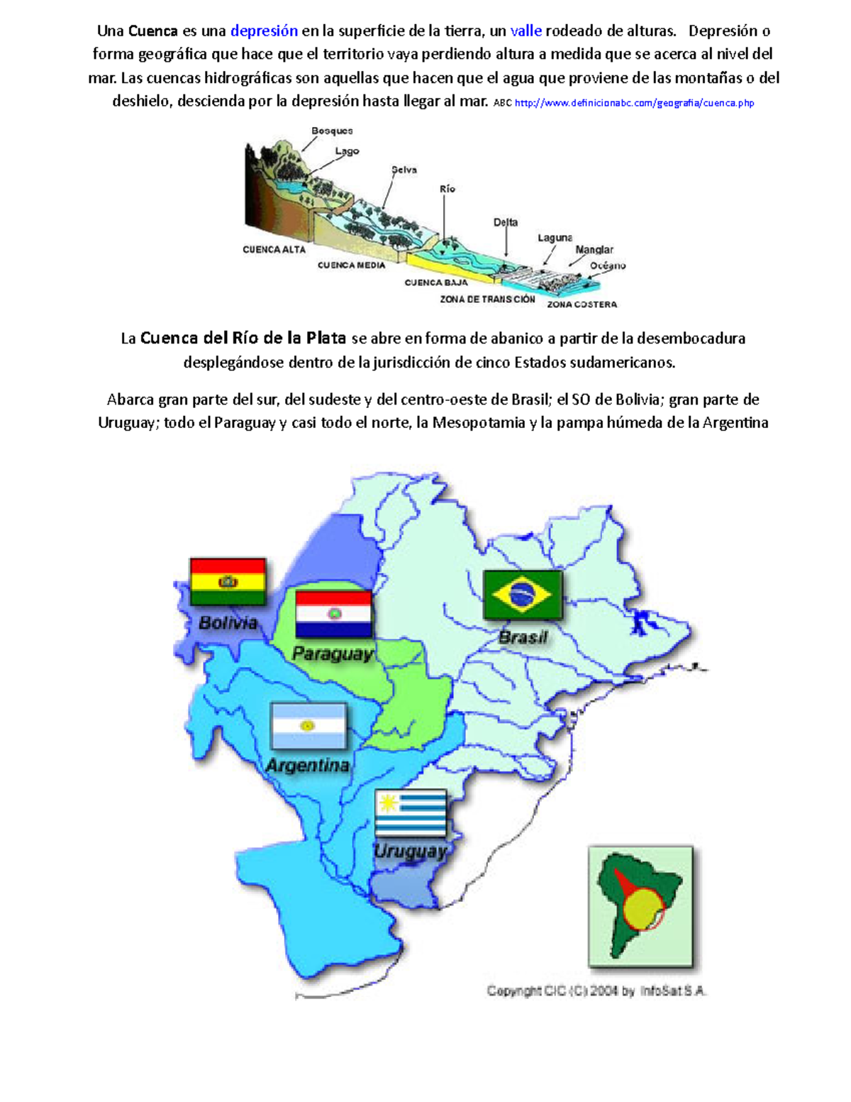 Rd P y Cuenca del Plata - Una Cuenca es una depresión en la superficie ...