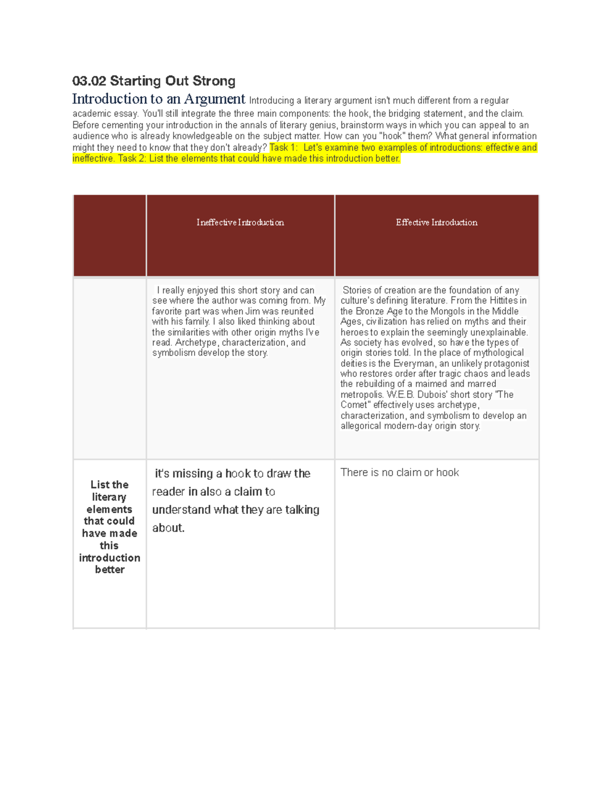 03.02 Starting Out Strong - 03 Starting Out Strong Introduction to an ...