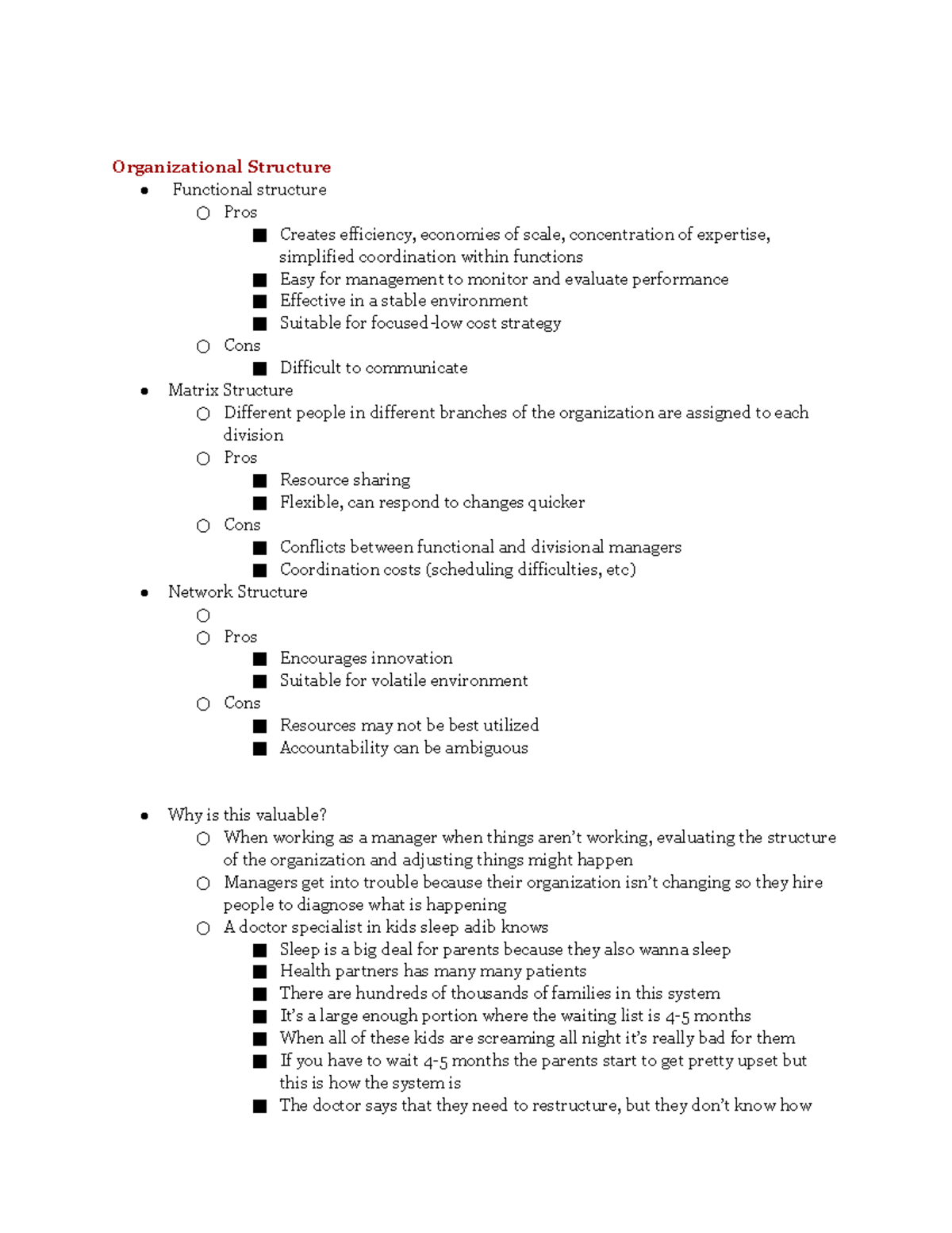 MGMT 1001 Organizational Structure Lecture Notes - Organizational ...