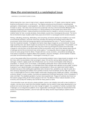 Sociological Observations Journal Assignment - Example - AP/SOCI1010 A ...