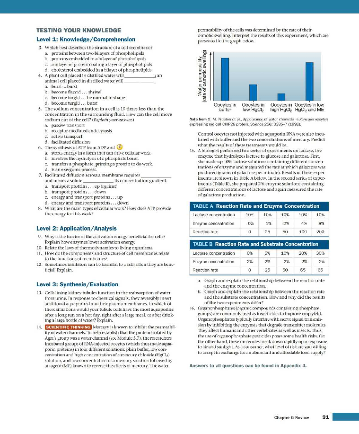 Chapter 5 questions from Campbell book - TESTING YOUR KNOWLEDGE Level 1 ...