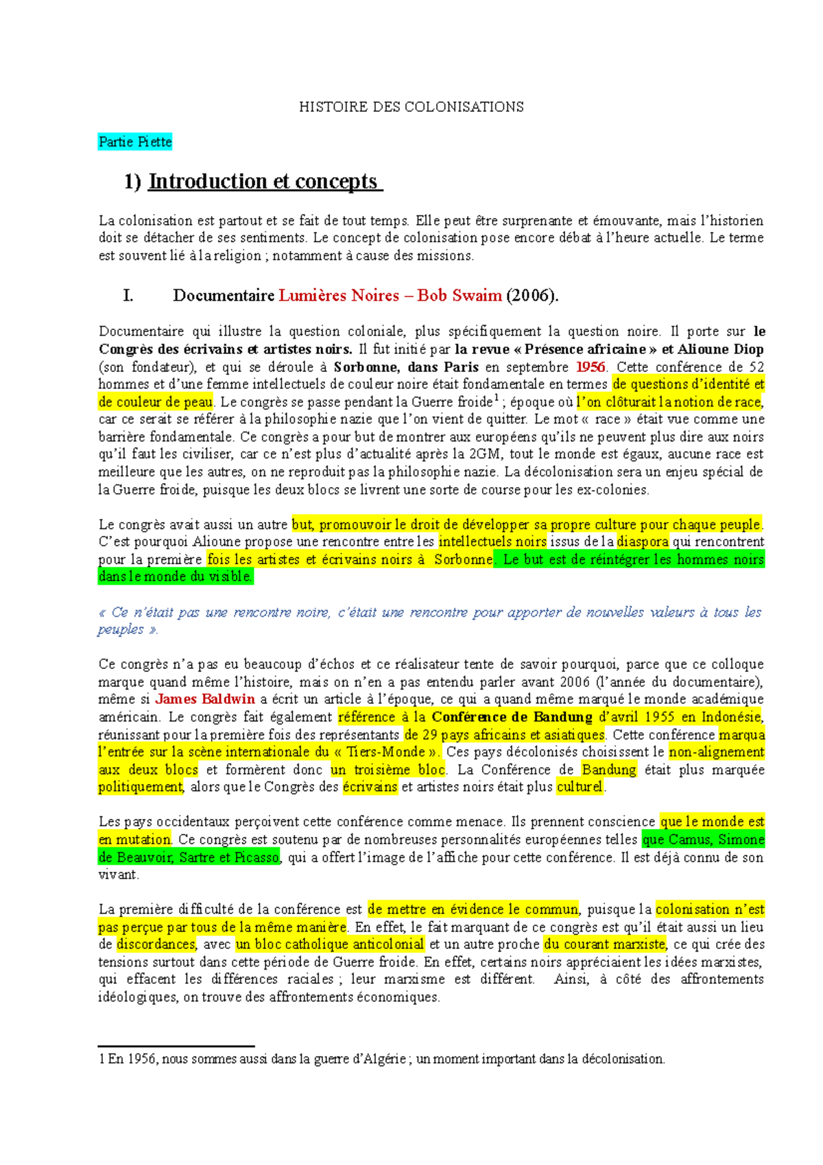 Histoire des Colonisations - HISTOIRE DES COLONISATIONS Partie Piette 1) Introduction et ...