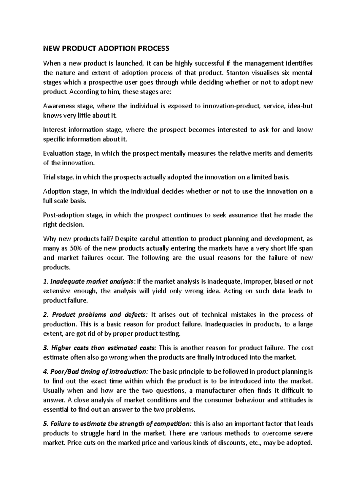 NEW Product Adoption Process - NEW PRODUCT ADOPTION PROCESS When a new ...