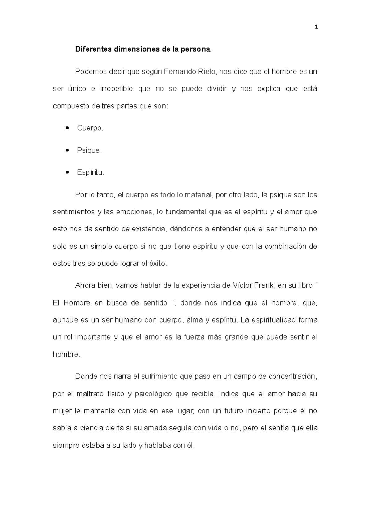 FORO Antropologia Basica - 1 Diferentes dimensiones de la persona ...