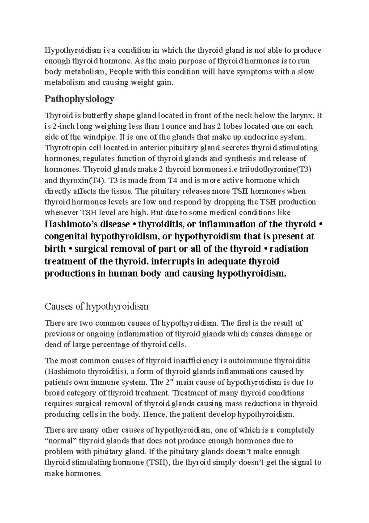 Hypothyroidism - Understood business objectives and was able to come up ...