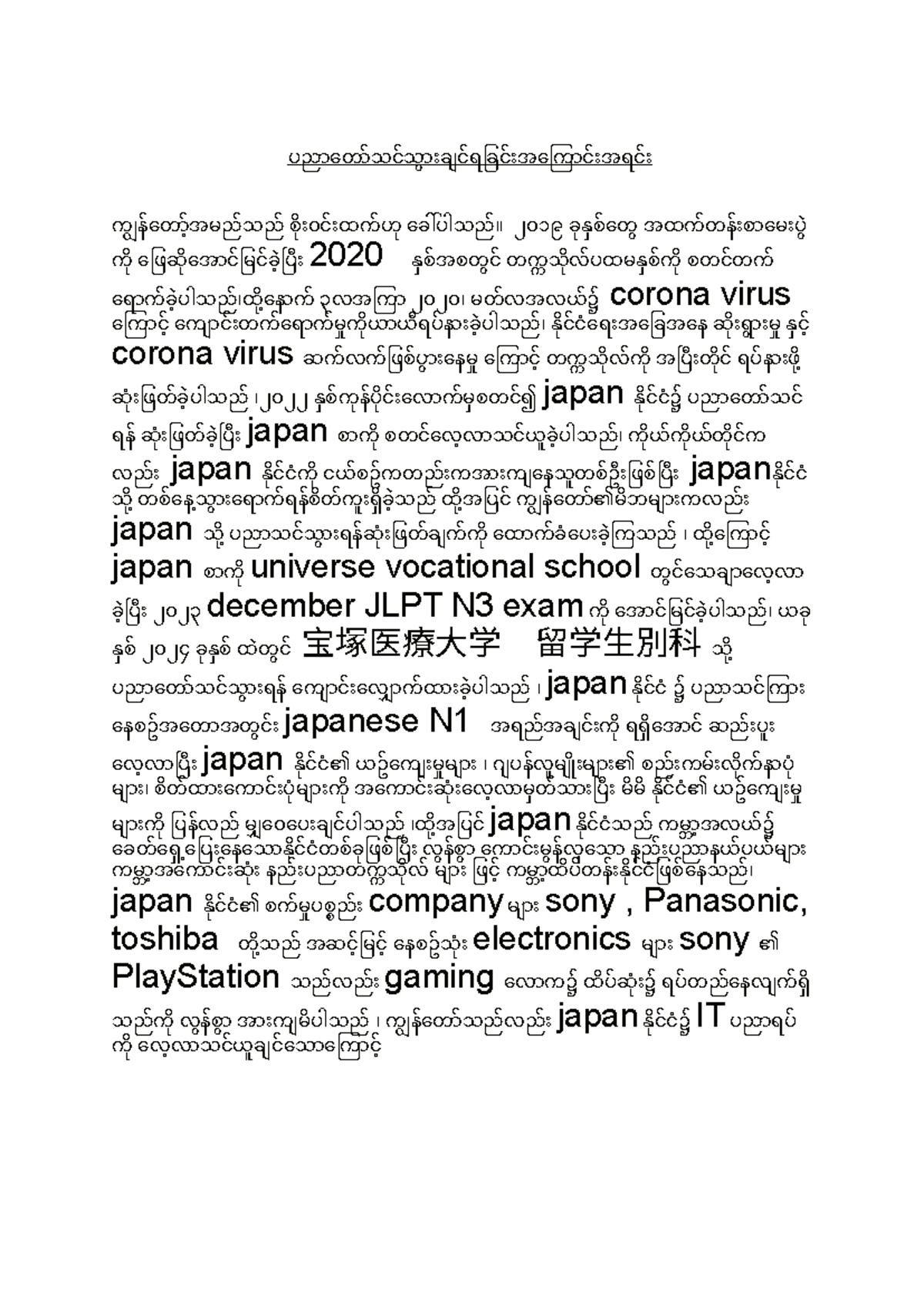 Notes burmese ( say about an essay for language exchange students in ...