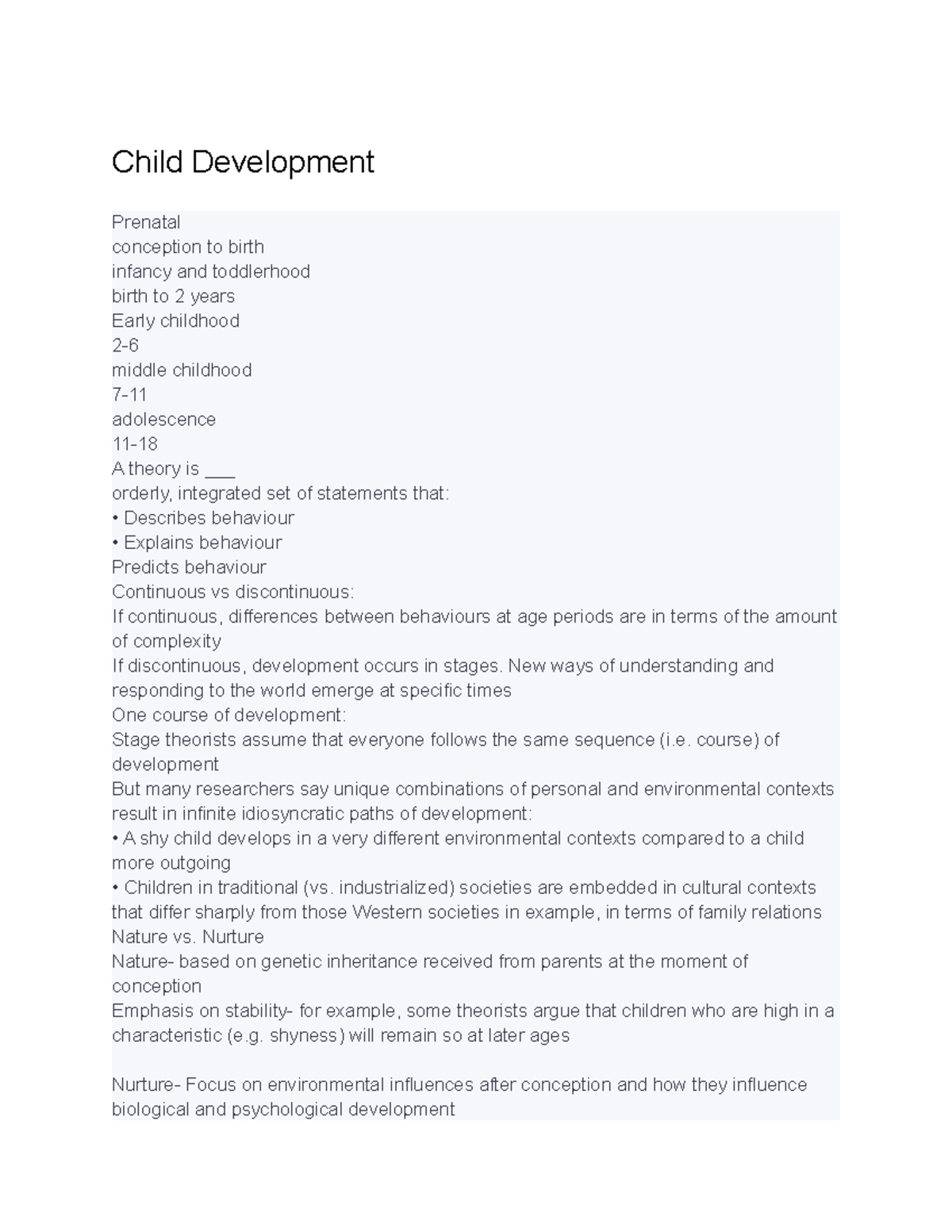 Education - edci 3830 notes pt 3 - Child Development Prenatal ...