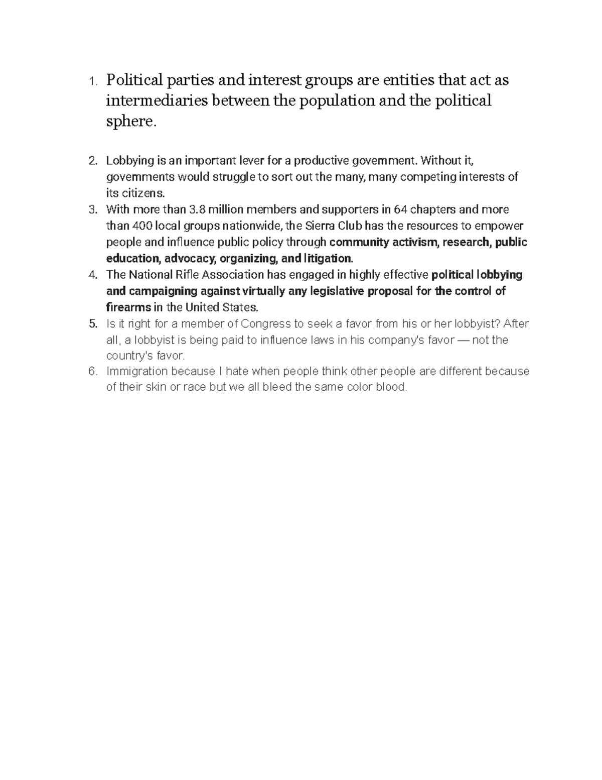 A - Prof g - 1. Political parties and interest groups are entities that ...