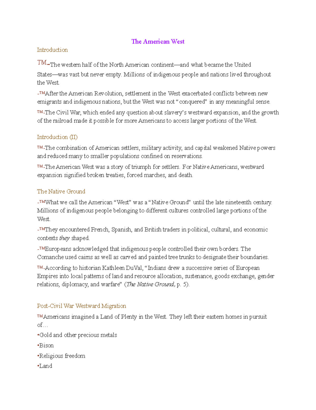 History 153 The American West - The American West Introduction -The ...