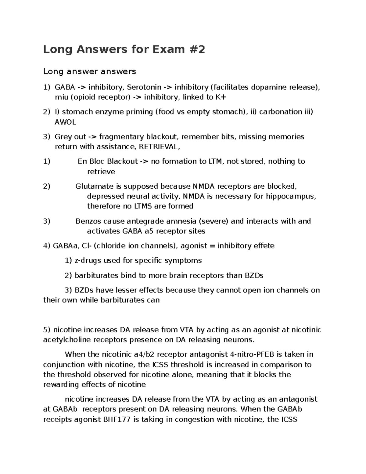 Long Answers for Exam 2 - Long Answers for Exam Long answer answers ...