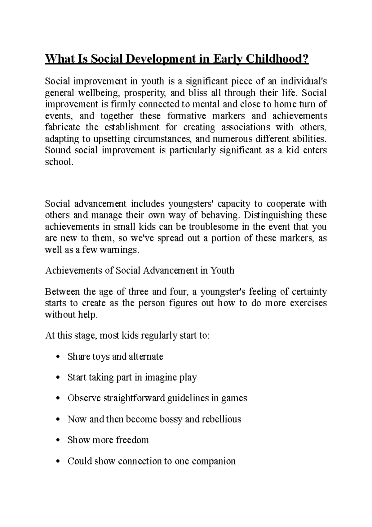 What Is Social Development in Early Childhood - Social improvement is ...