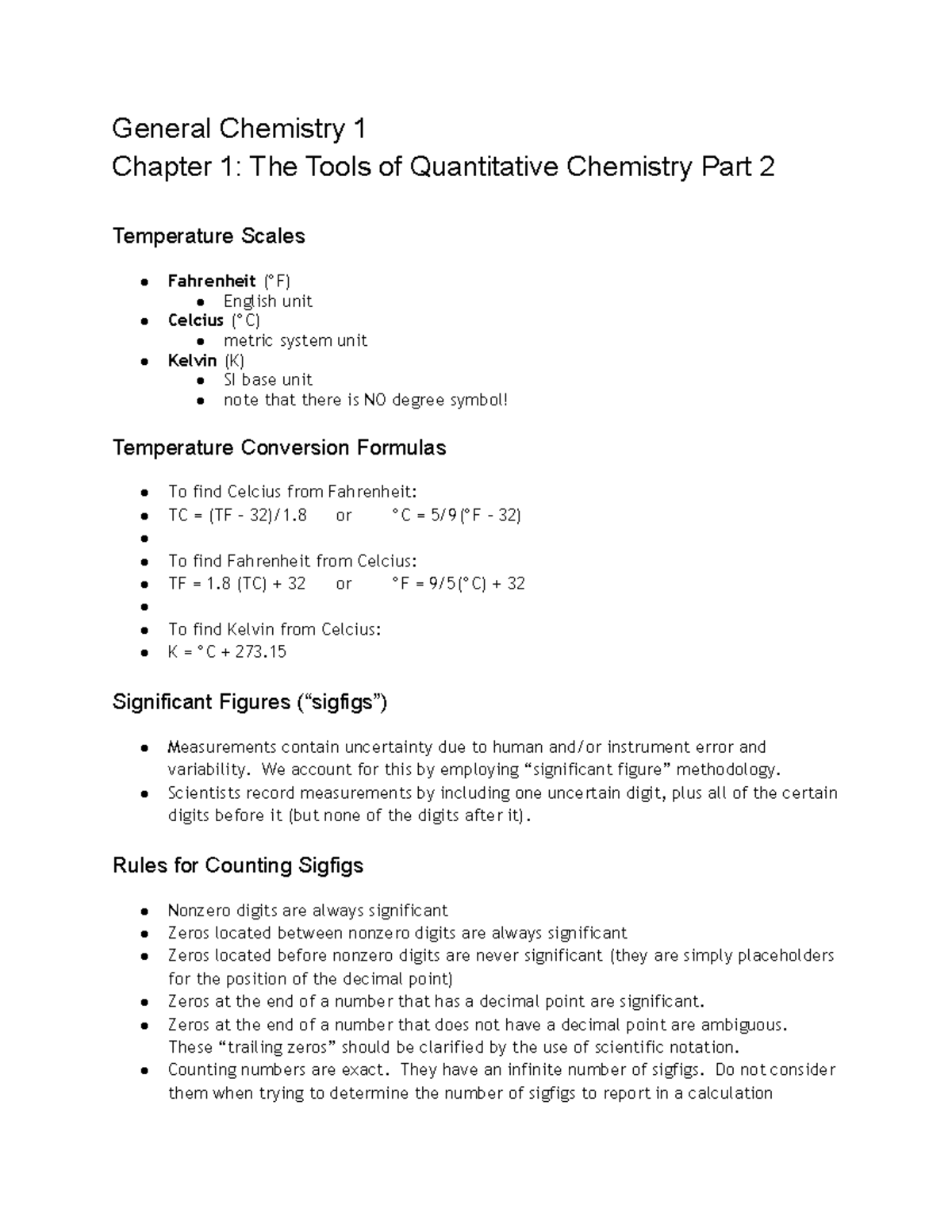 Chem lecture Ch. 1 part 2 - General Chemistry 1 Chapter 1: The Tools of ...