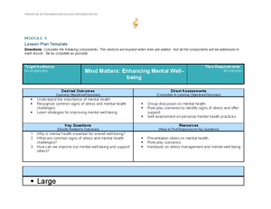 ACE Ed5353 mod 4 lesson plan 1 - PRINCIPLES OF PROGRAM DESIGN AND IMPLEMENTATION MODULE 4 Lesson ...
