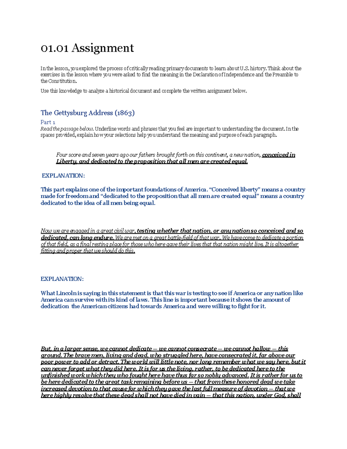 01.01 Assignment History - 01 Assignment In the lesson, you explored the process of critically ...