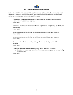 SCS 100 Module Five Activity - Support your responses with specific ...