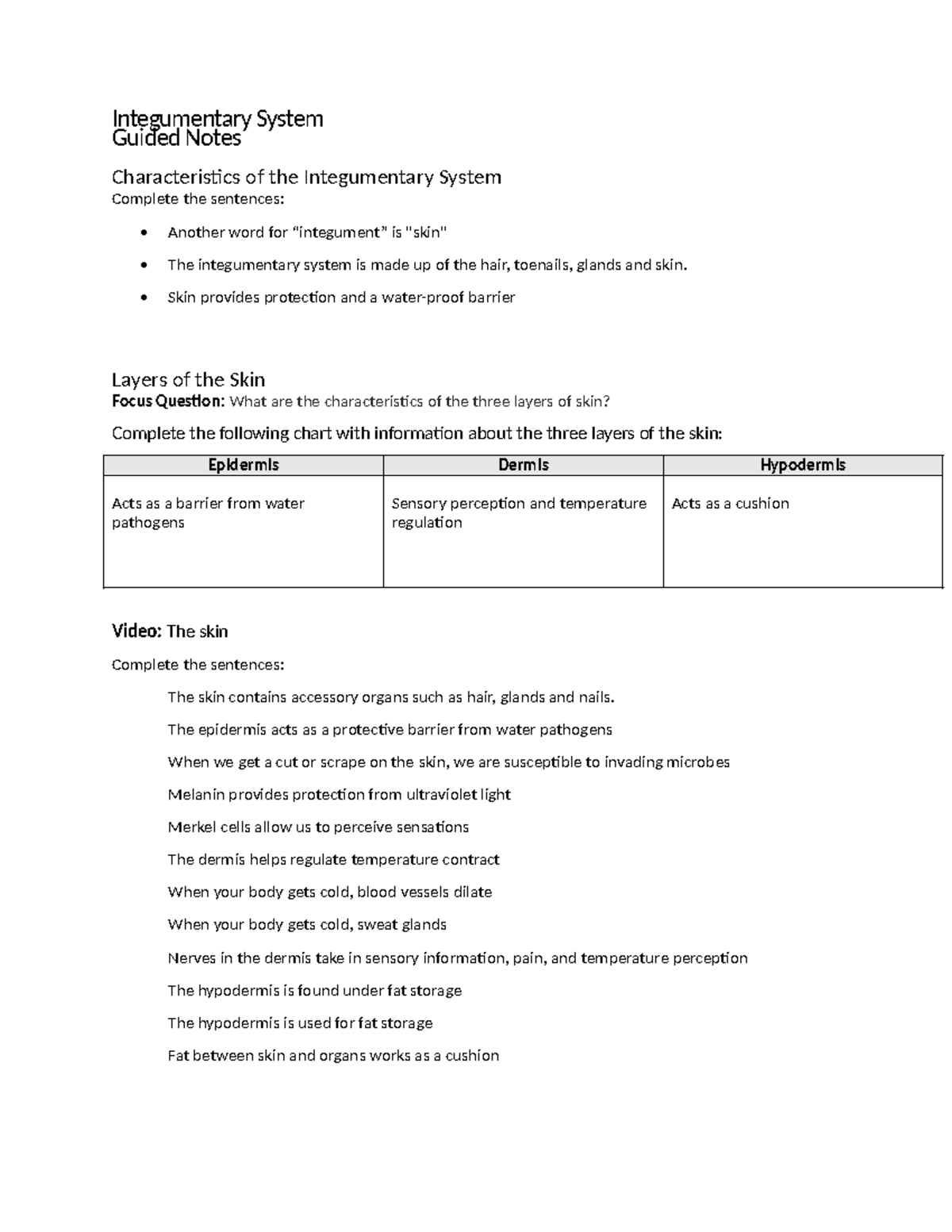 Skin and things - gagdssag - Integumentary System Guided Notes ...