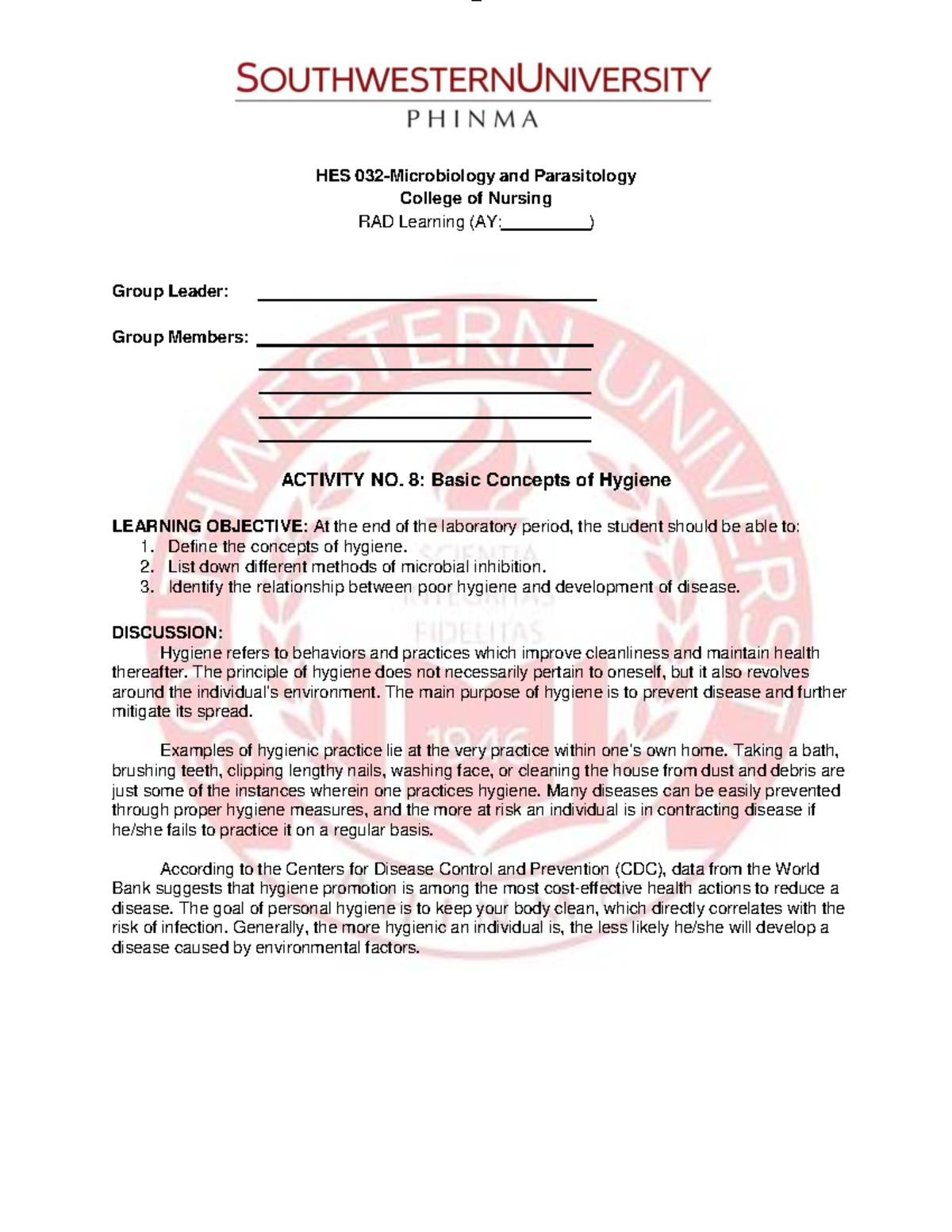 Copy of HES 032 BSN Lab Activity 8 - dsfdfs dfdfdsfdsf HES 032 ...