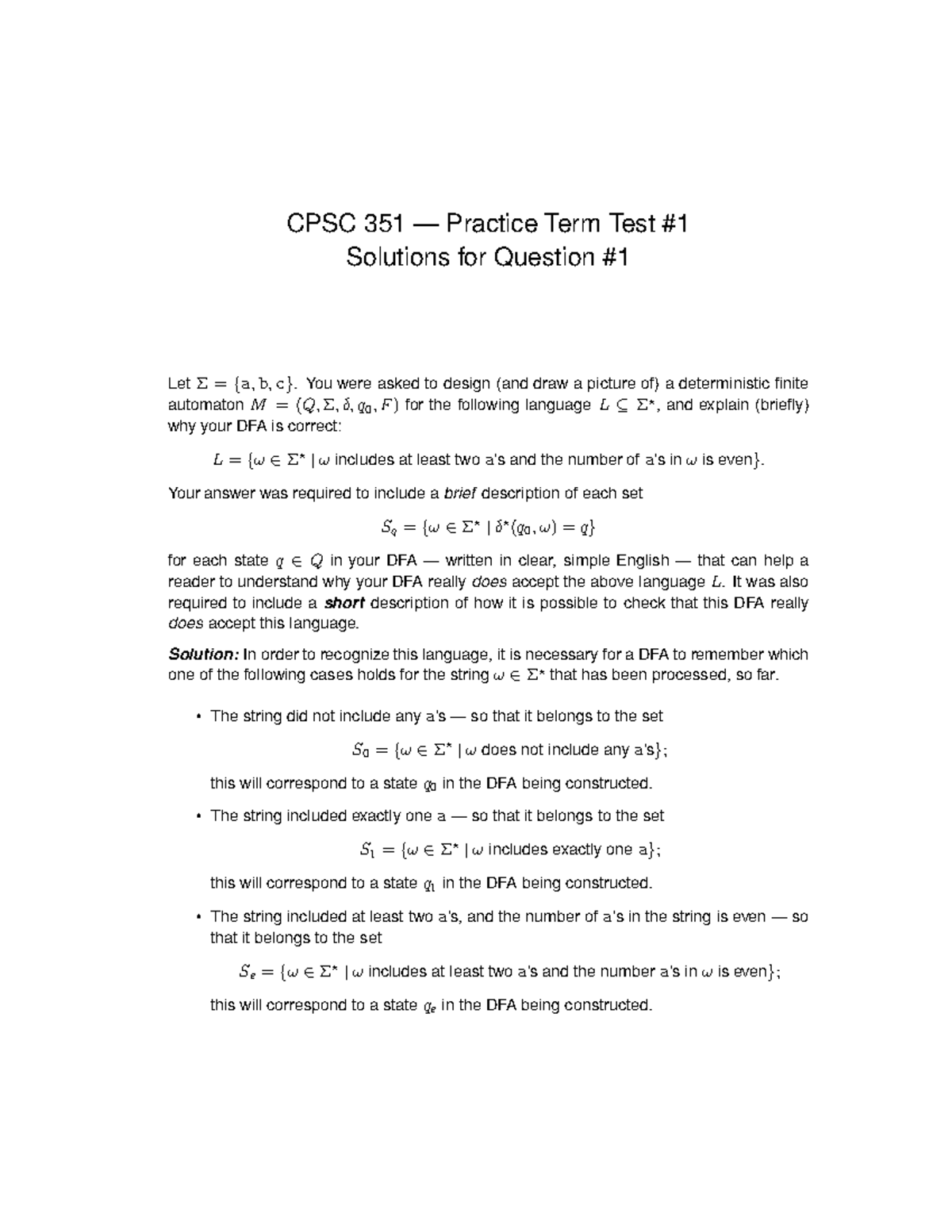 Practice test 1 q1 solutions - CPSC 351 — Practice Term Test Solutions ...
