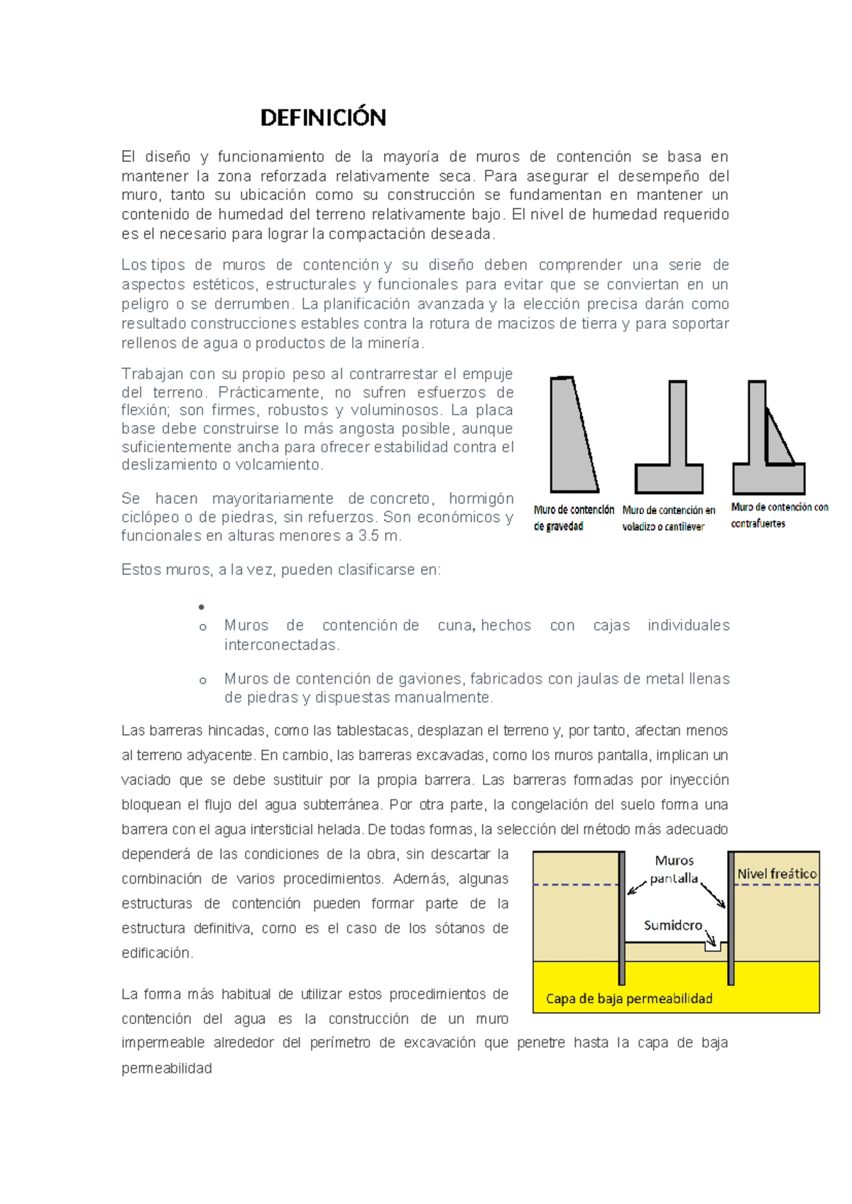 Definición Muros DE Contencion - DEFINICIÓN El diseño y funcionamiento ...