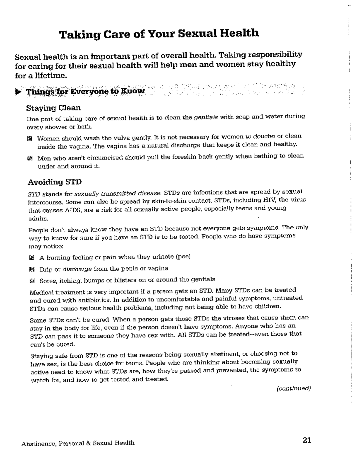 HOPE Taking Care of Your Sexual Health-1 - Taking Care of Your Sexual ...