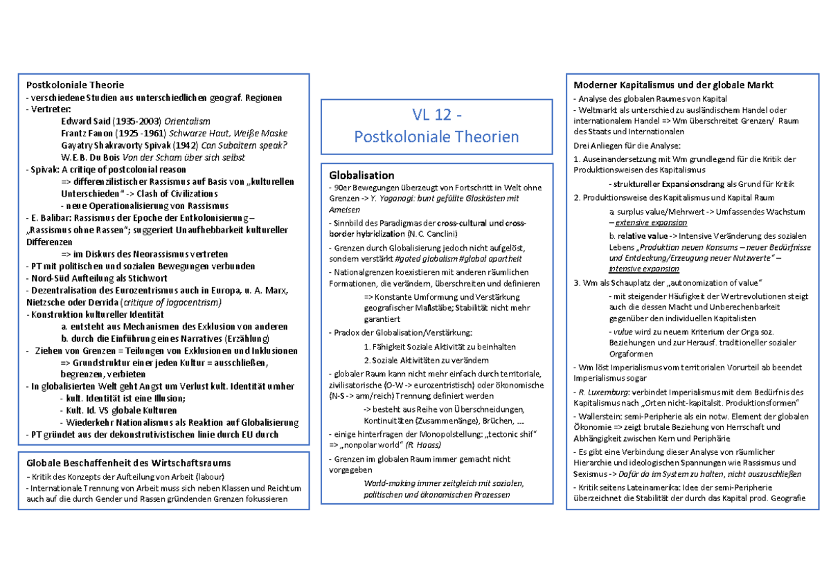 12. Vorlesung - Globalisation 90er Bewegungen überzeugt von Fortschritt ...