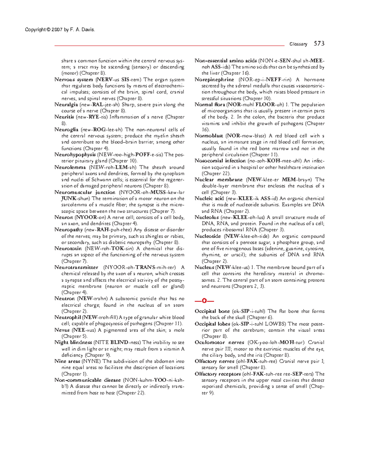 Anaphy 20 - Textbook by Valerie Scanlon and Tina Sanders - Glossary 573 ...