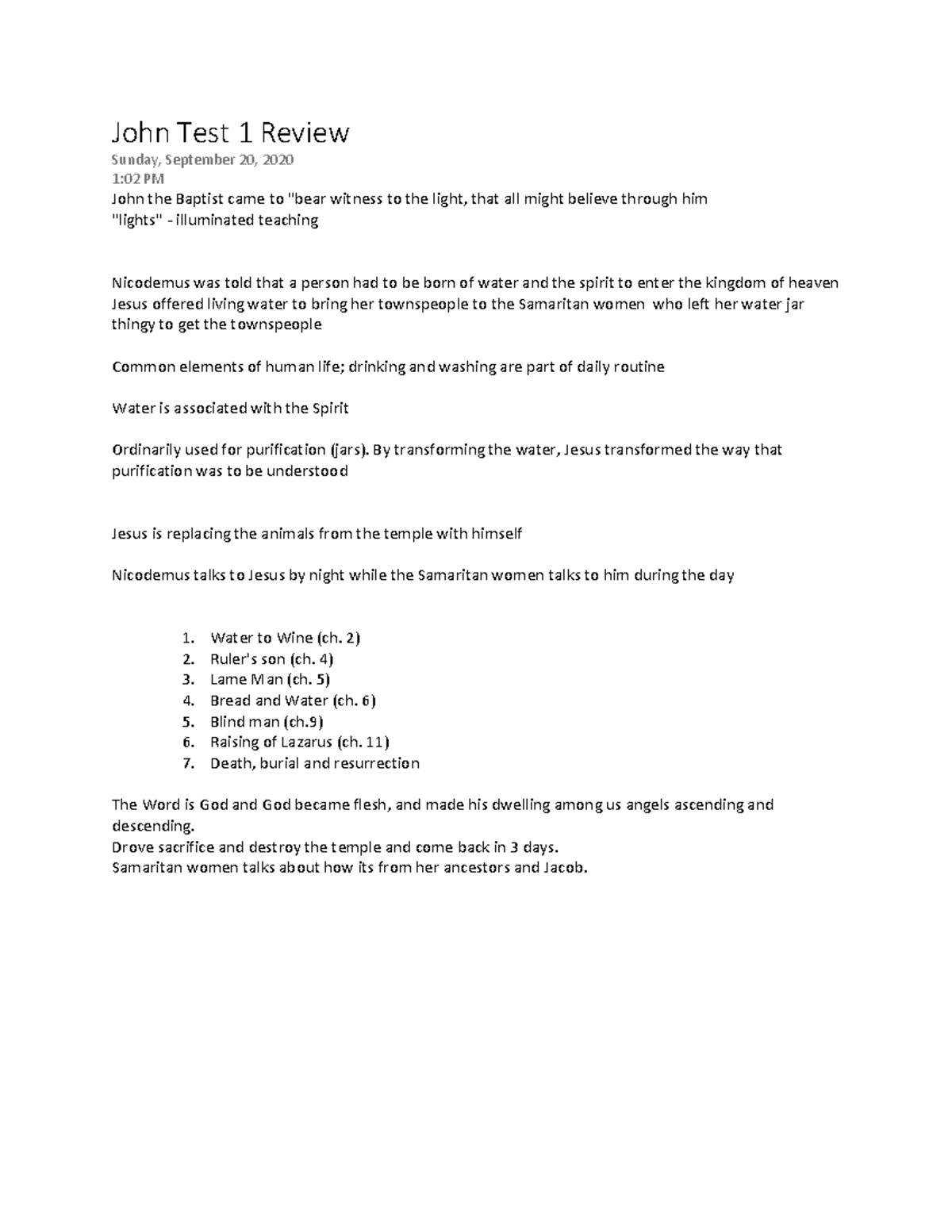 John Test Review - John Test 1 Review Sunday, September 20, 2020 1:02 ...