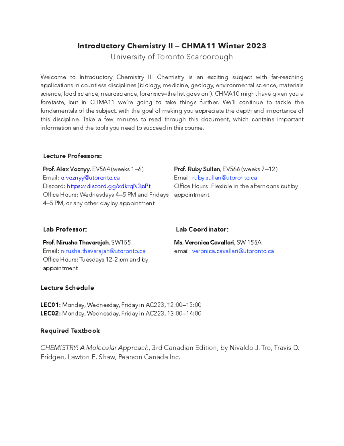 CHMA11 W23 - Introductory Chemistry II — CHMA11 Winter 2023 University ...