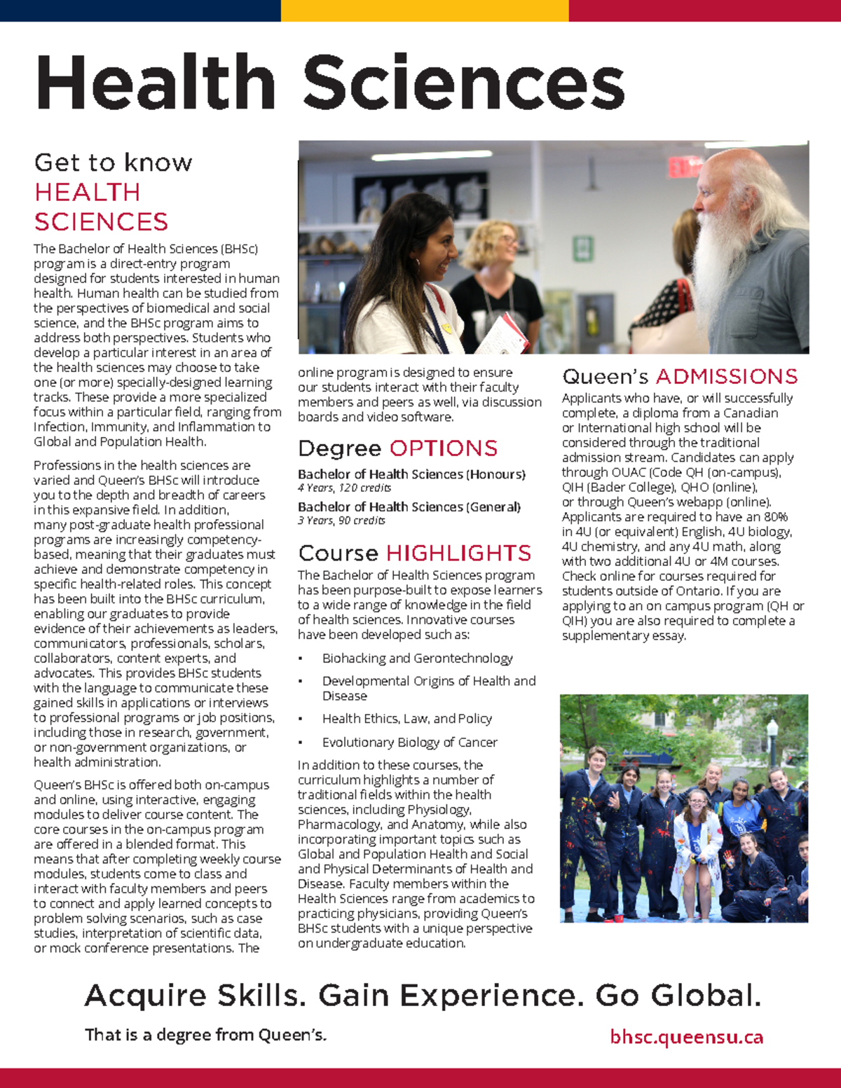 Health Sciences - Human health can be studied from the perspectives of ...