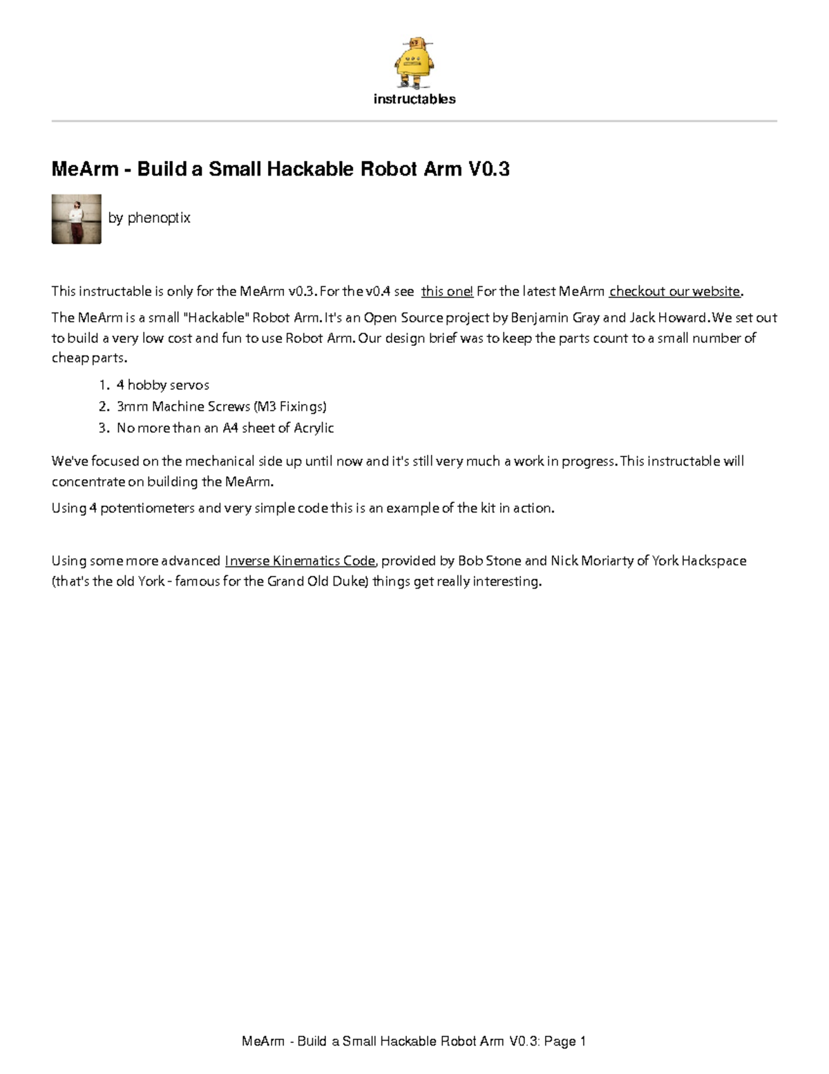 Me Arm-Build-a-Small-Hackable-Robot-Arm (2) - instructables MeArm ...