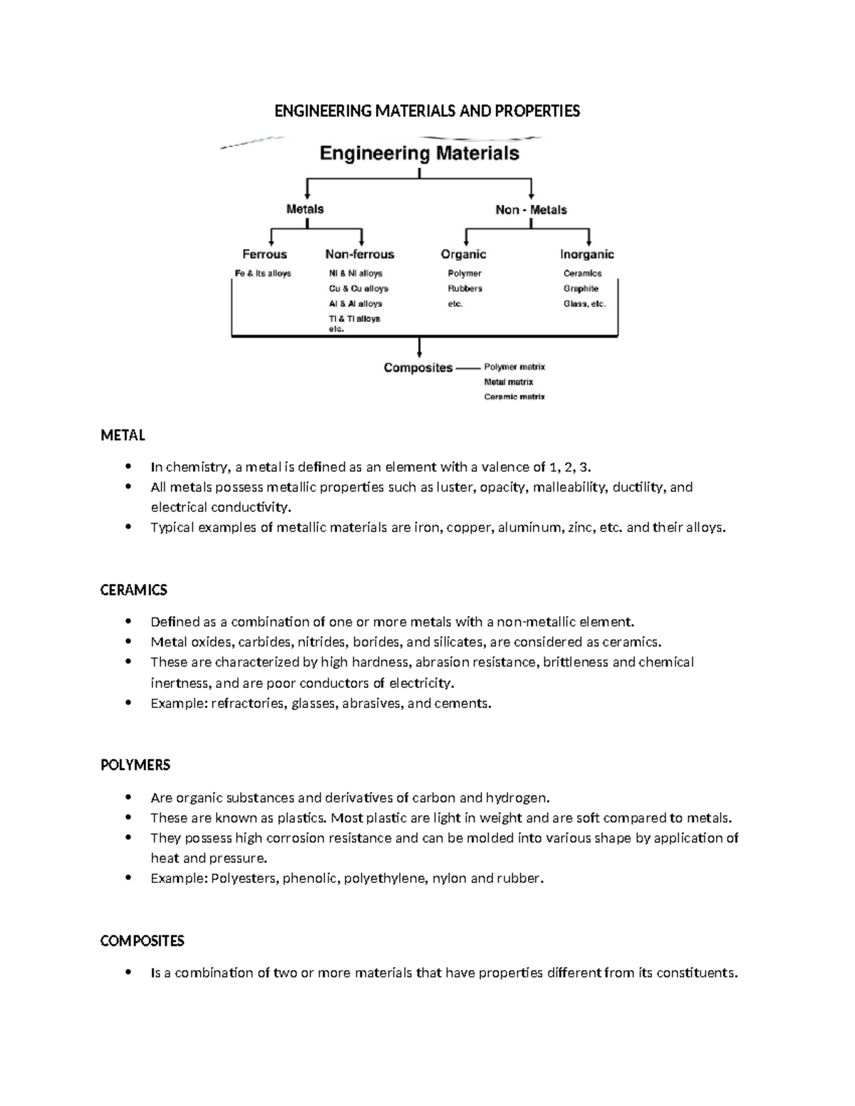 Quiz 1 notes Physical Mechanical and Chemical Properties - ENGINEERING ...