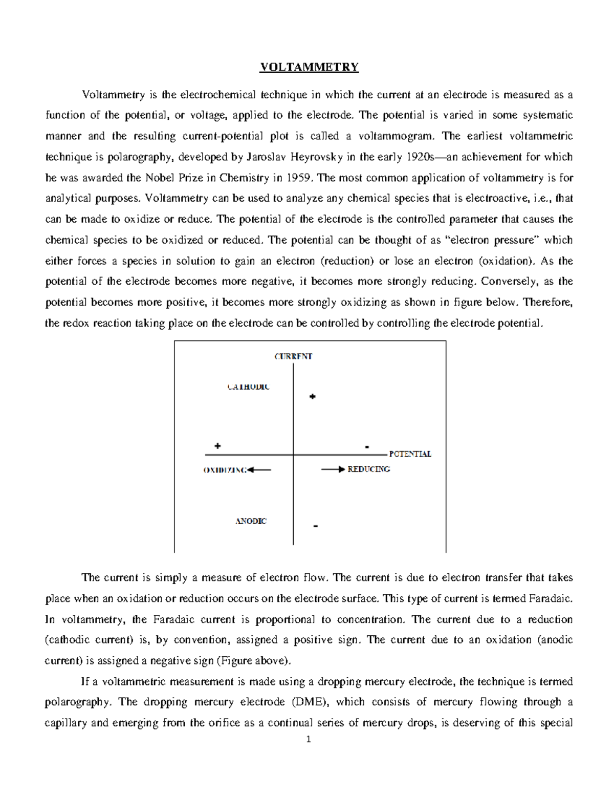 Voltammetric Methods - VOLTAMMETRY Voltammetry is the electrochemical ...