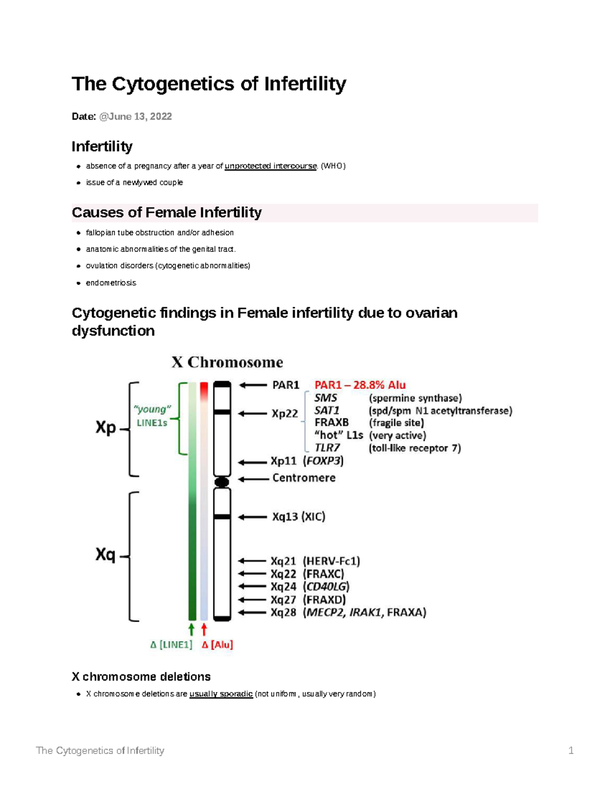 The Cytogenetics of Infertility - The Cytogenetics of Infertility Date ...