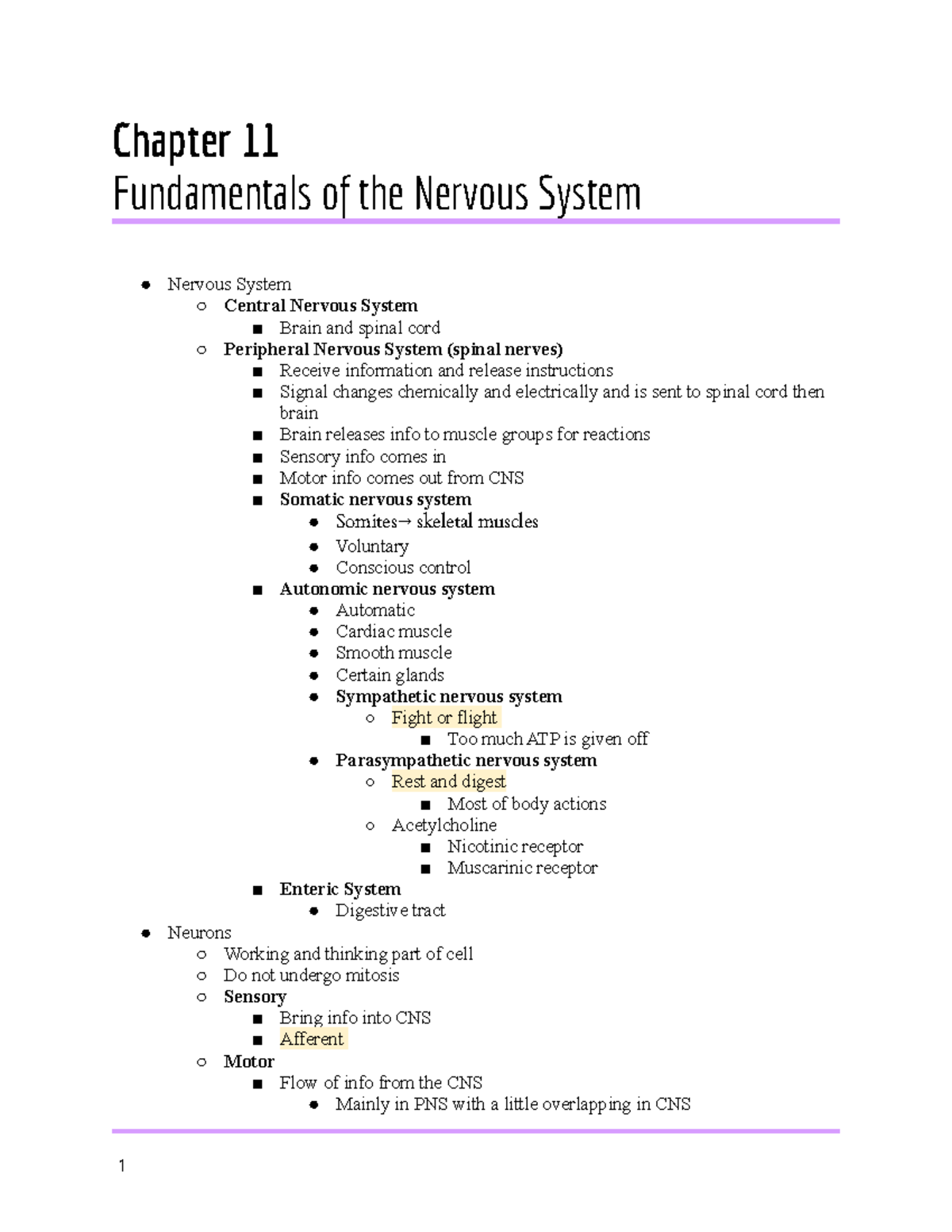 A & P Chapter 11 - Fundamentals of Nervous System - Chapter 11 ...